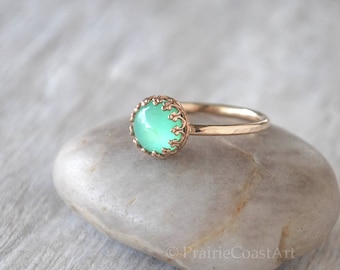 Chrysoprase ring | Etsy