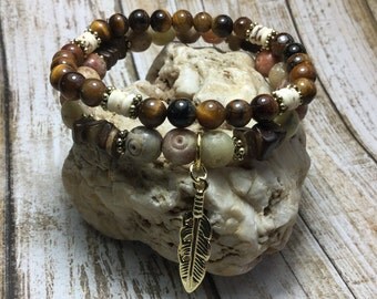 Mens stone bracelet | Etsy