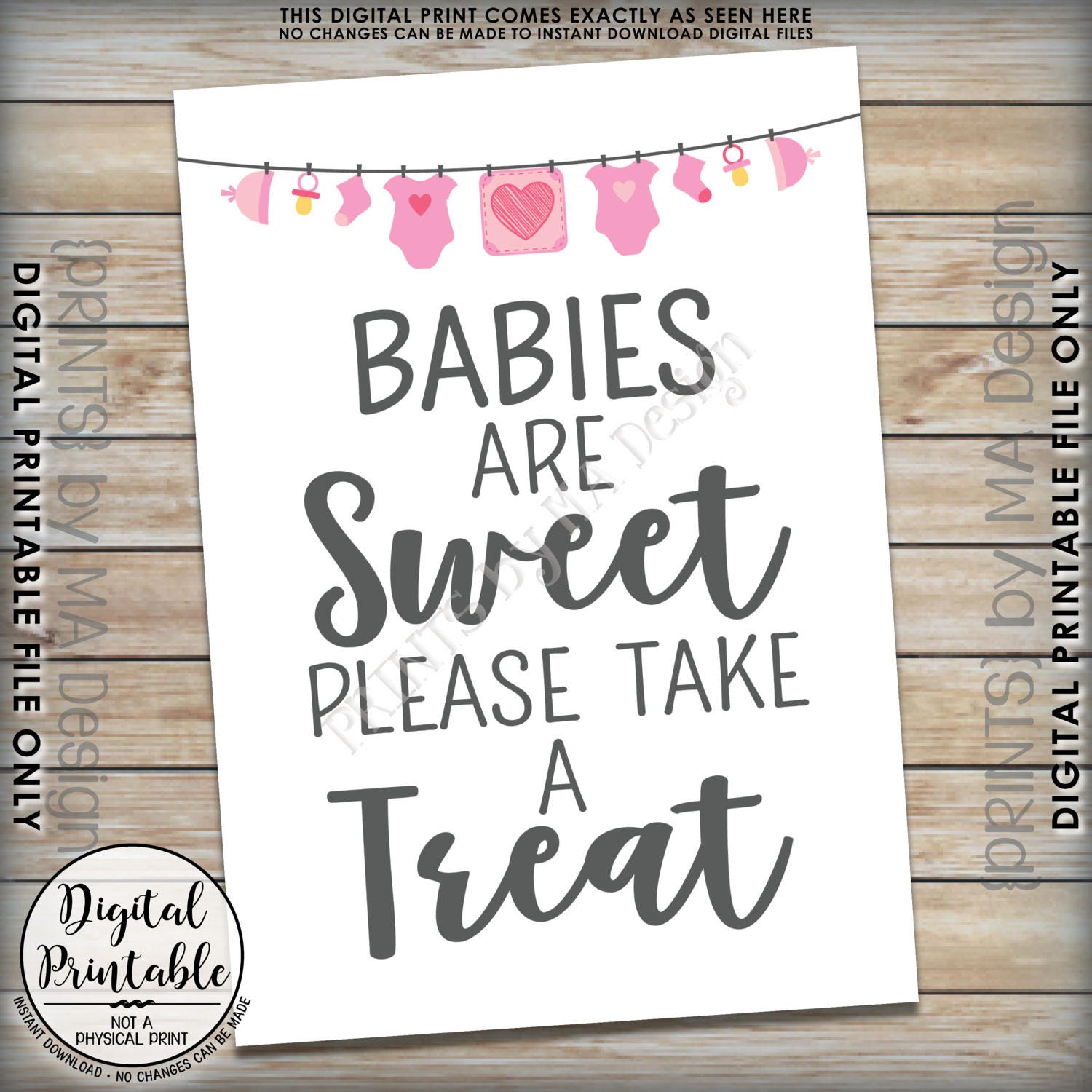 Treat Sign, Babies are Sweet Please Take a Treat Baby Shower Sign ...