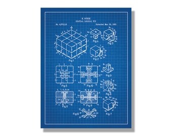 Rubik cube poster | Etsy