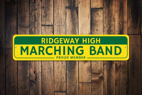 Band Marching Sign Band Member Gift Custom School Name Sign