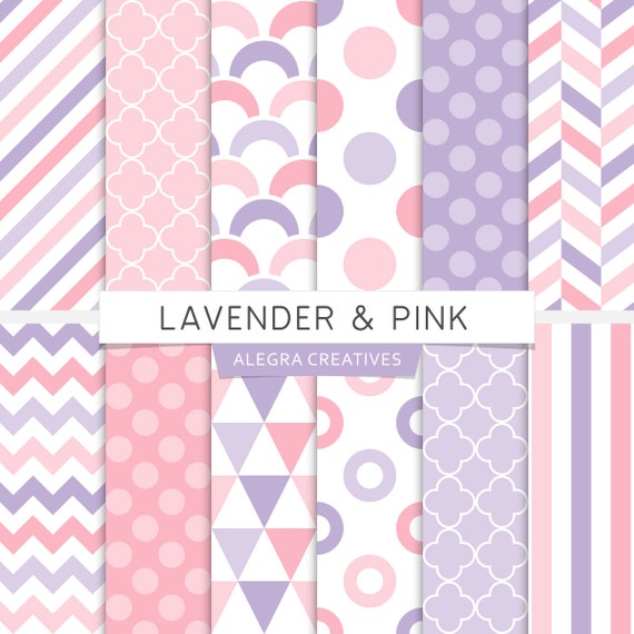 Lavender & Pink digital paper geometric polka dot
