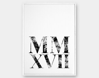 Roman numeral print | Etsy