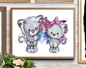 Teddy bear painting | Etsy