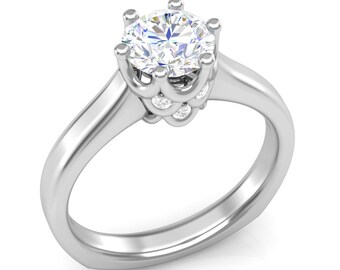 Crown setting ring | Etsy