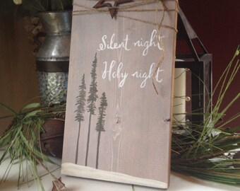Unique silent night sign related items | Etsy
