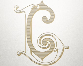 Digital Monogram Design FT TF Digital Monogram Vintage