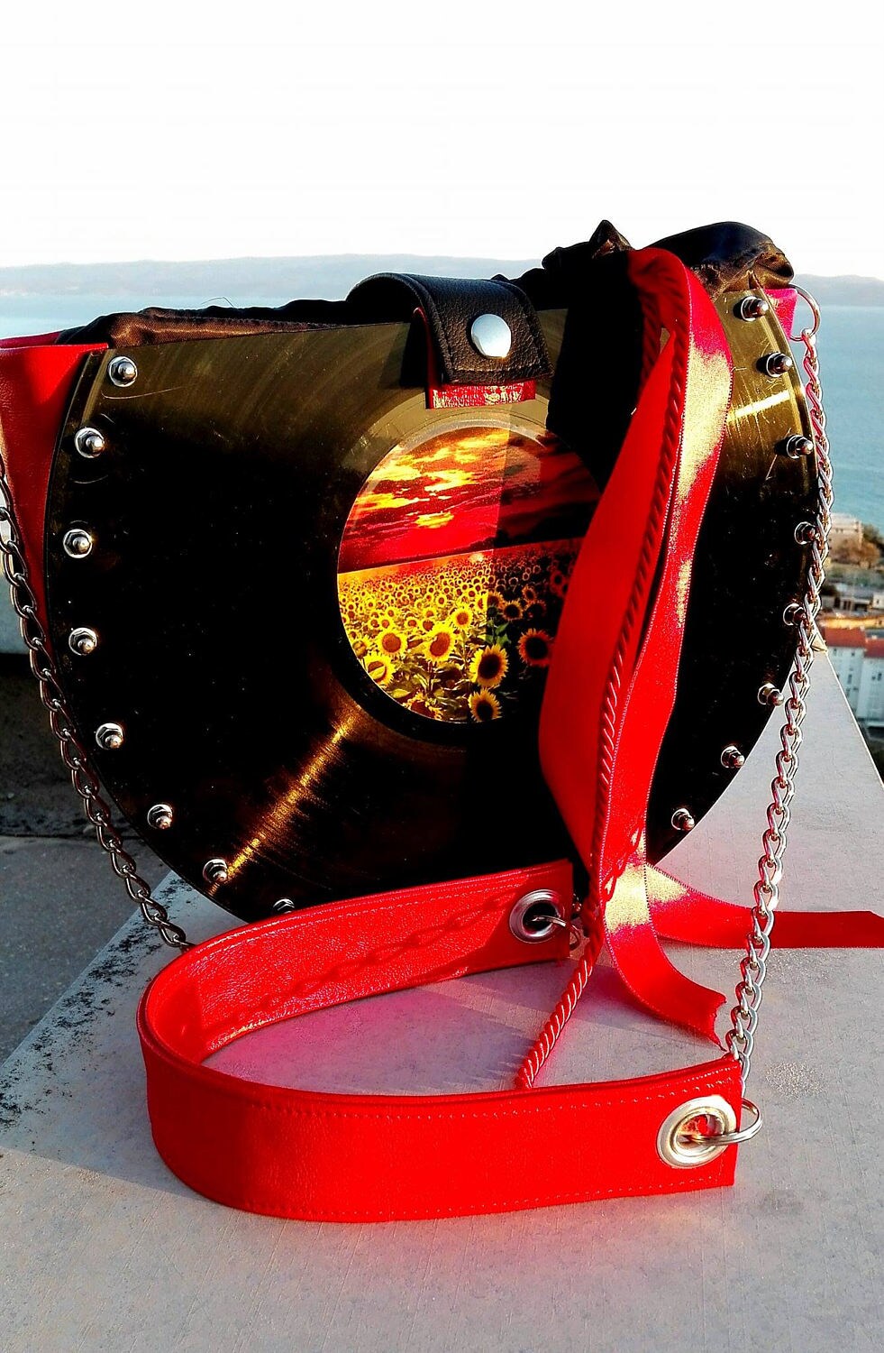 Vinyl Record Purse-Vegan Leather Bag-Vinyl Bag-Record