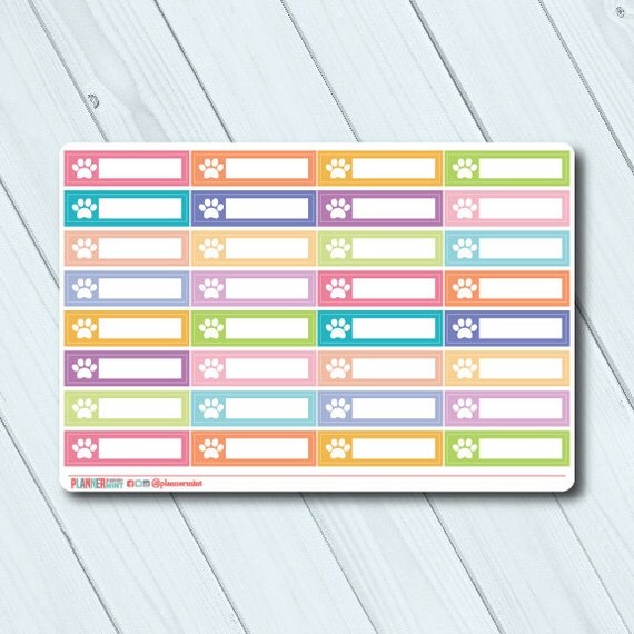 Paw Print Planner Stickers Fillable Tracker Erin Condren