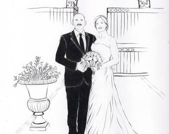 Husband wife sketch | Etsy