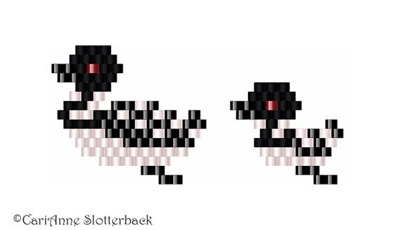 Loon/Diver beading pattern pack for pendants charms