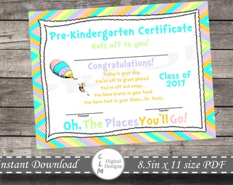 Pre-Kindergarten Graduation Diplomas Blank Graduation