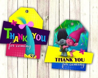 Trolls thank you tag | Etsy