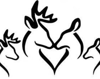 Deer family decal | Etsy