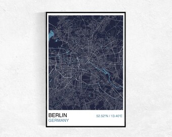 Berlin map | Etsy