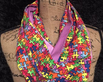 Pattern for Autism Awareness Peyote Stitched Pendant Multi