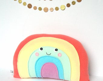 Rainbow pillow | Etsy