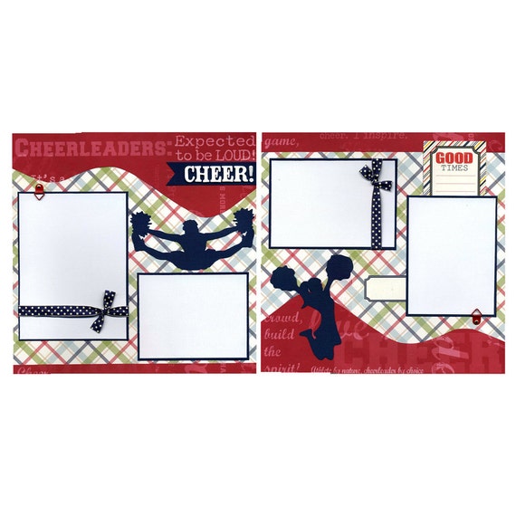Premade Cheerleader Scrapbook Page Set by SusansScrapbookShack