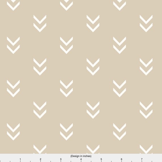 Neutral Geometric Arrow Fabric Direction-Cream/Tan By