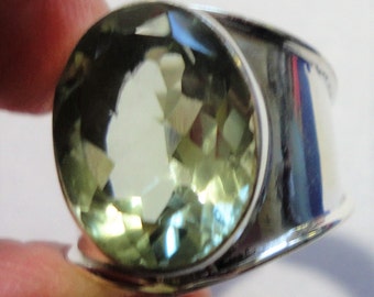 Prasiolite ring | Etsy