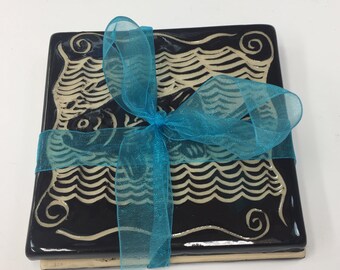 Sgraffito tile | Etsy