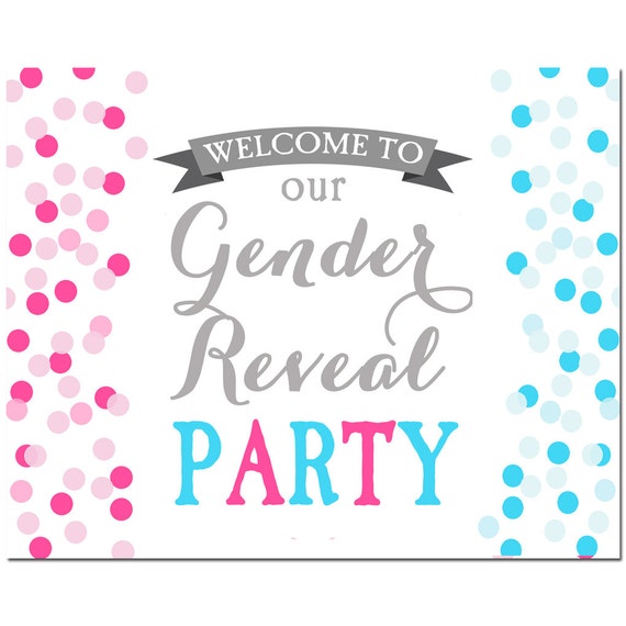 Gender Reveal Welcome Sign Printable Instant Download Gender Reveal