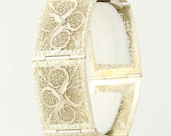 Gold filigree bangle | Etsy