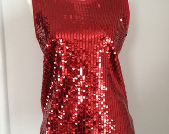 Red sequin top | Etsy