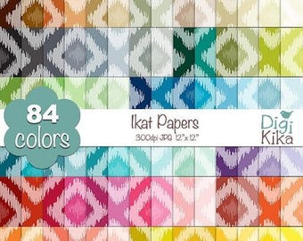 Ikat digital paper | Etsy