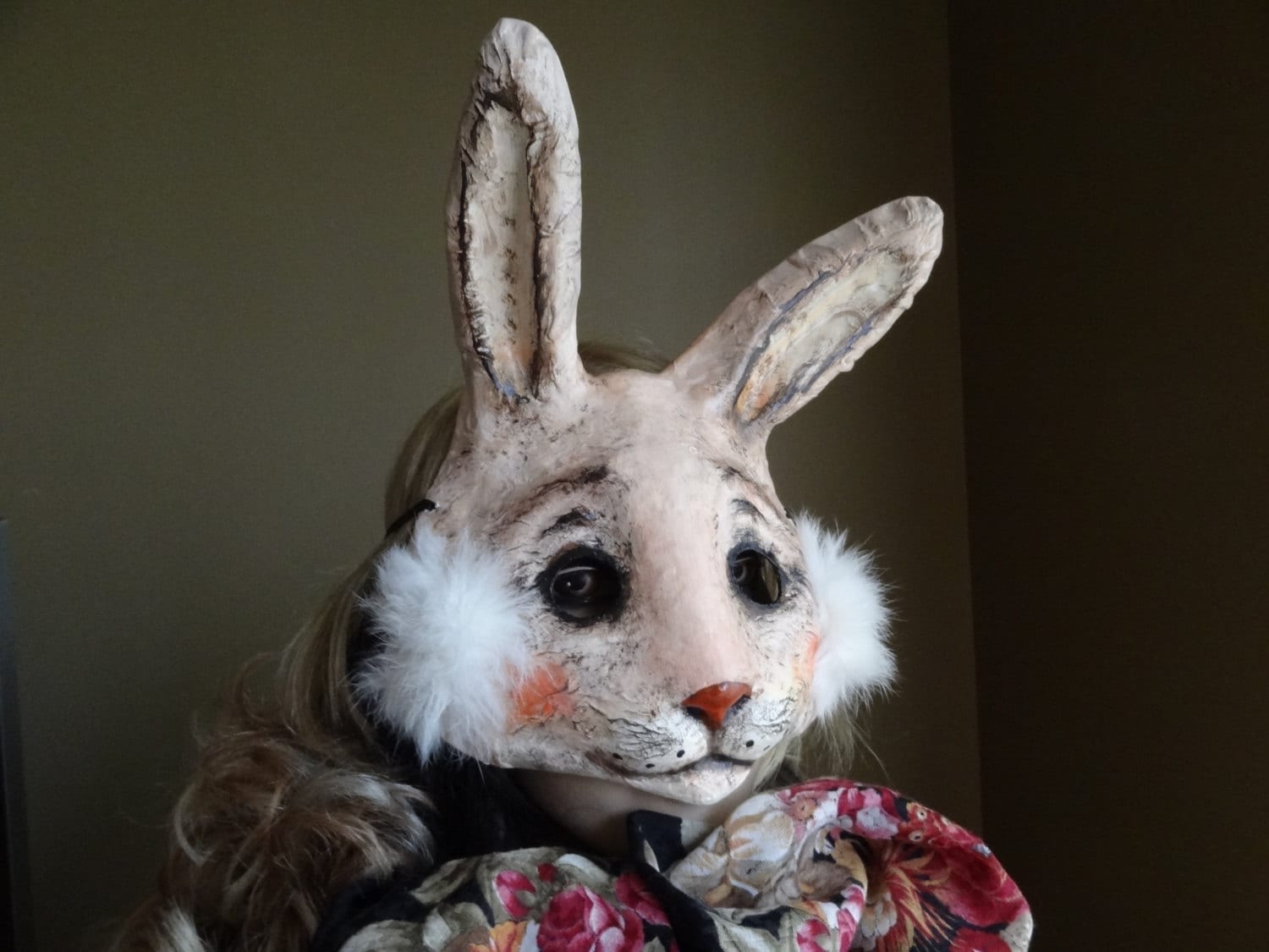 Paper animal masks Paper mache rabbit mask hare by MiesmesaBerni