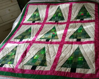 Christmas tree quilt | Etsy