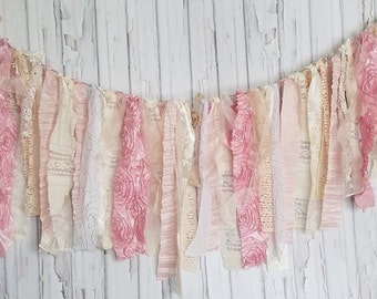 Wedding Soft Rag Banner Garland Swag by modernragquilts on Etsy