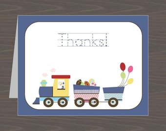 Train thank you card | Etsy
