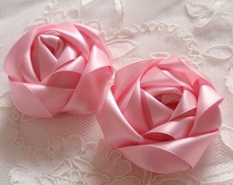 2 Organza Rolled Roses Chiffon Roses Organza Roses by Mydesign63