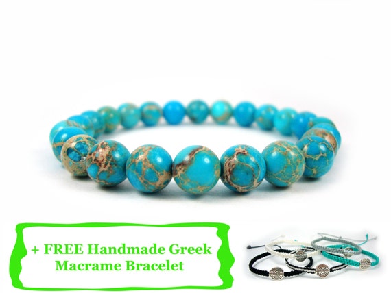 Items similar to FREE SHIPPING Handmade Greek Natural Jasper Turquoise ...