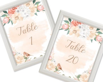 Peach table numbers | Etsy