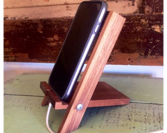 Wooden phone stand | Etsy