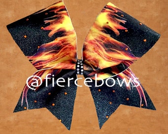 Fire cheer bow | Etsy