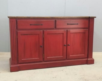 Side Board White Server Rustic White Buffet by HarvestTreasuresInc