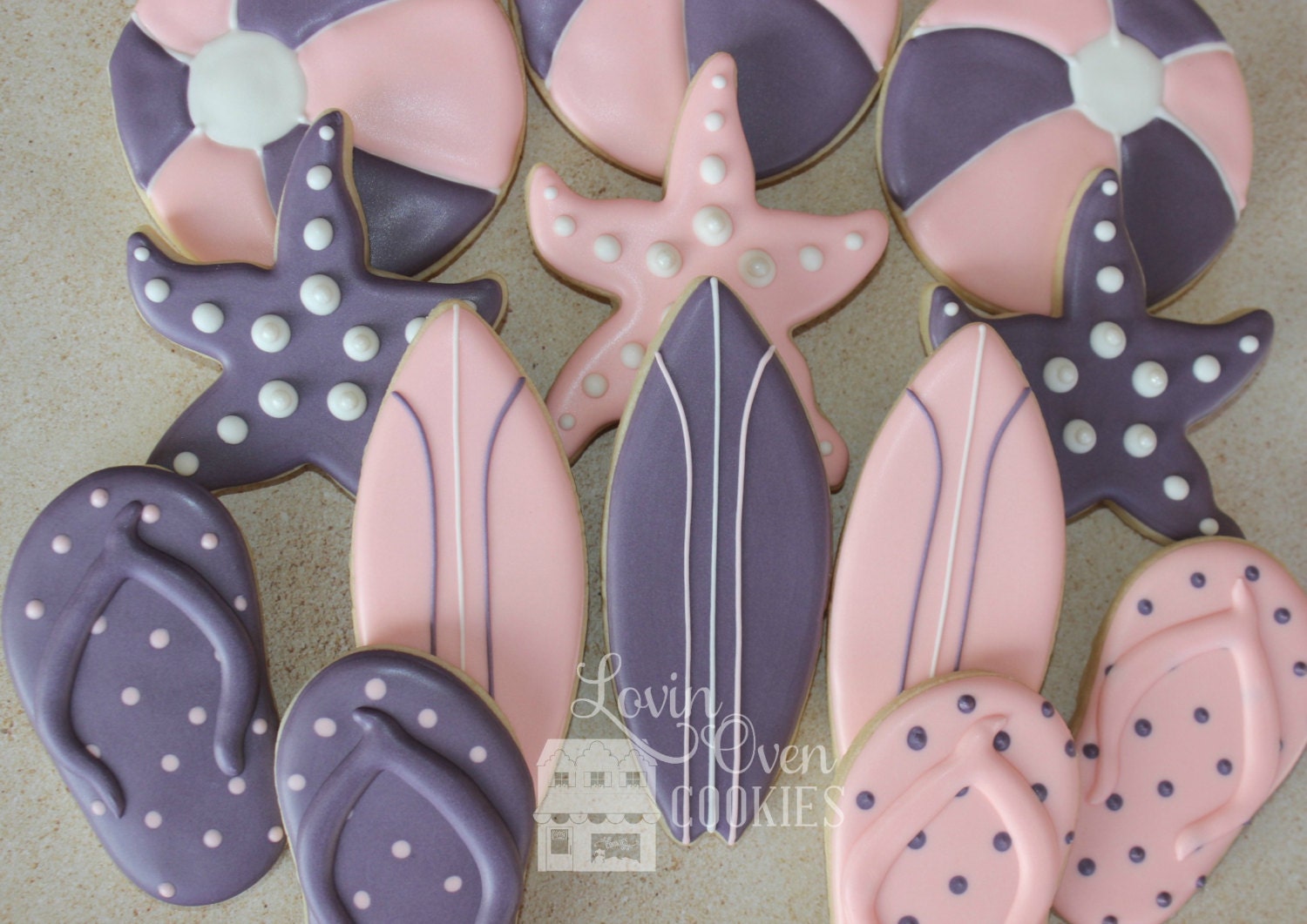 Beach Theme Starfish Decorated Sugar Cookies 1 Dozen / Surf