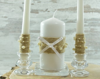 Rustic unity candle | Etsy