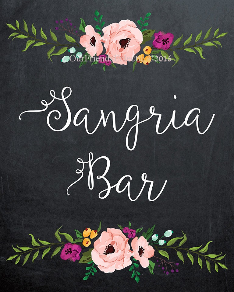 sangria bar sign printable Sangria Bar sign digital sangria