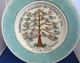 Family tree plate | Etsy