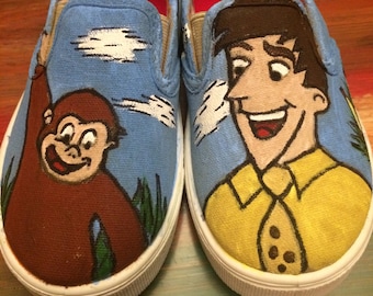 Curious george shoes | Etsy