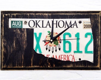 License plate clock | Etsy
