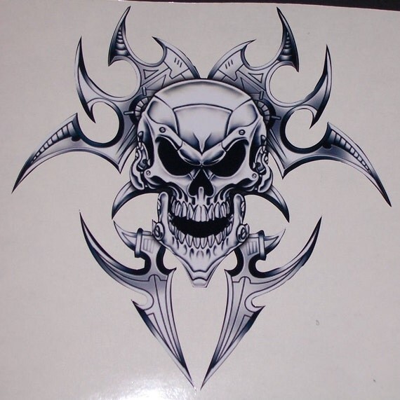 tribal Blade Skull trailer Window Decal Decals Sticker Truck