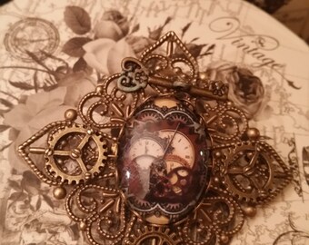 Items similar to Steampunk brooch on Etsy