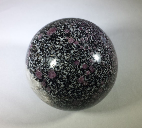 LARGE RUBY In MATRIX Sphere Natural Stone Hand Carved Gemstone