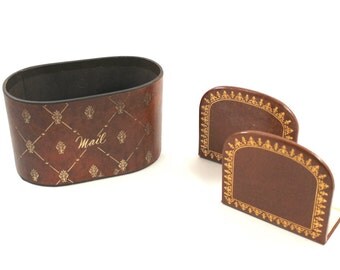 Leather bookends | Etsy