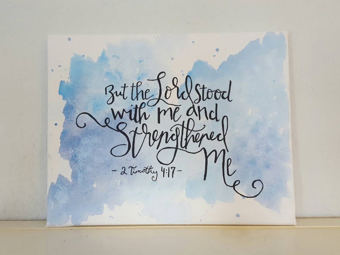 2 Timothy 4:17 // Watercolor // Bible Verse Painting